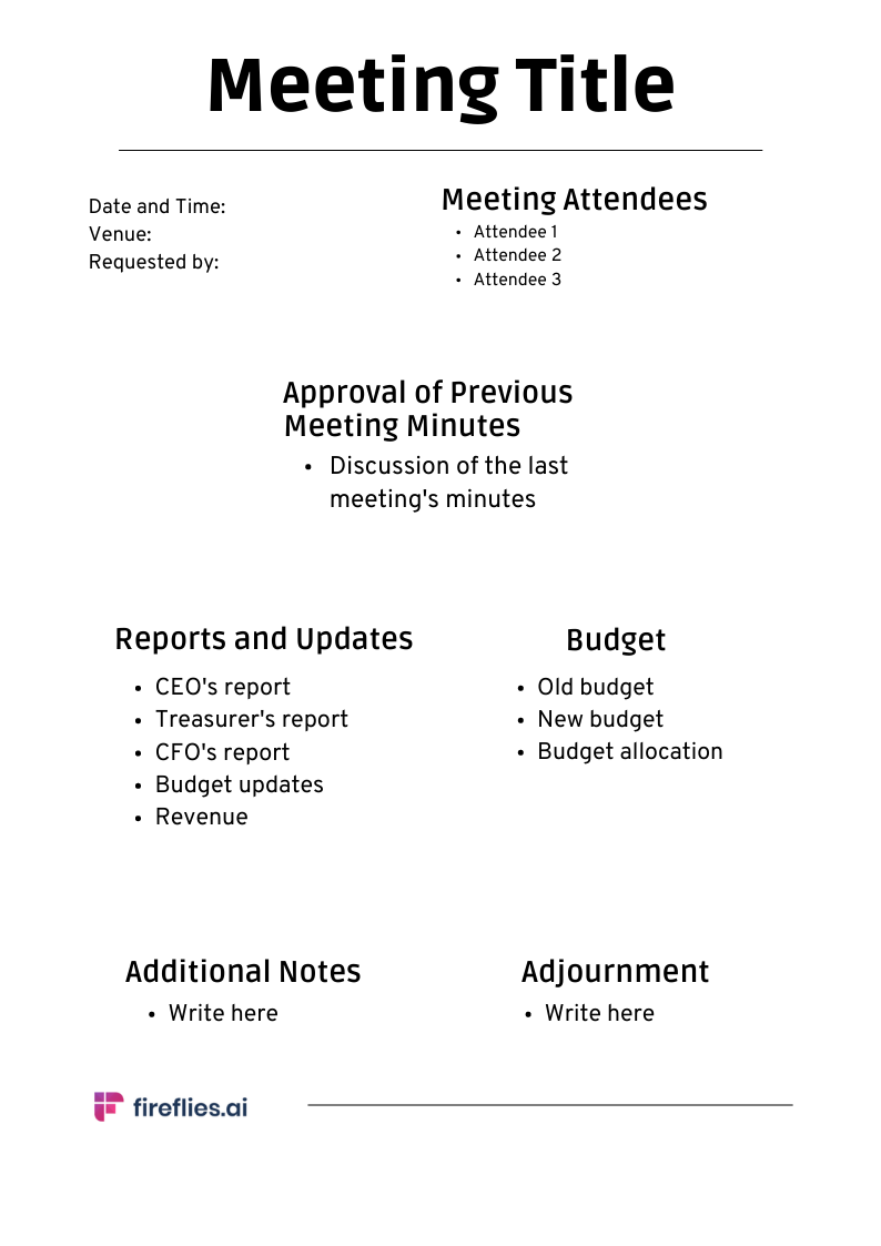 9 Meeting Minutes Templates For Every Type Of Meeting You ll Ever Have