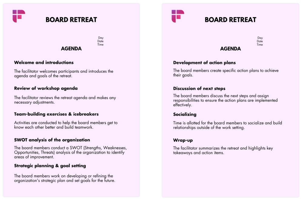 8 Free Board Meeting Agenda Templates | Fireflies.ai