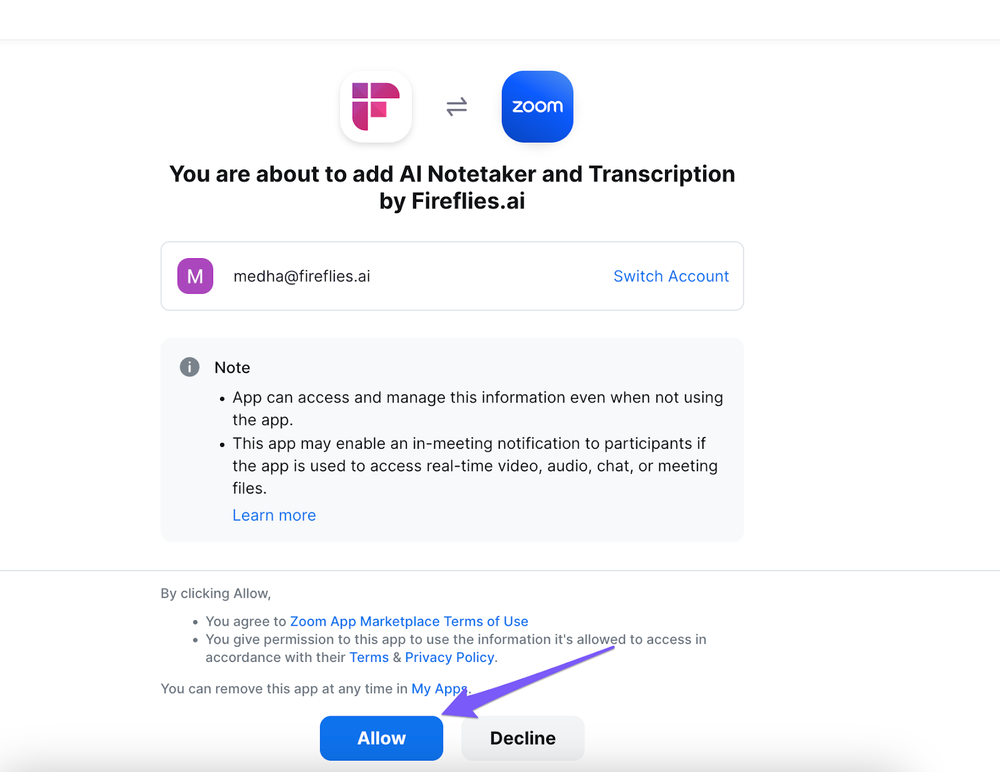 Step-by-step Guide to Set Up Fireflies-Zoom Integration
