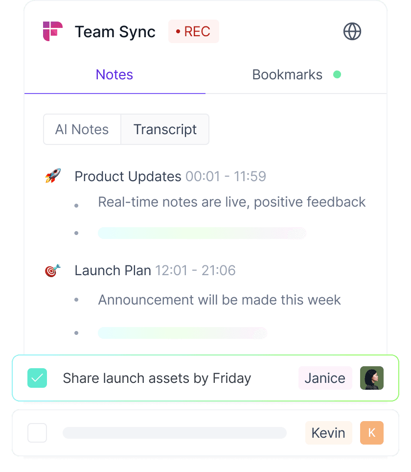 Real-Time Meeting Notes, Action Items & Transcripts | Fireflies.ai