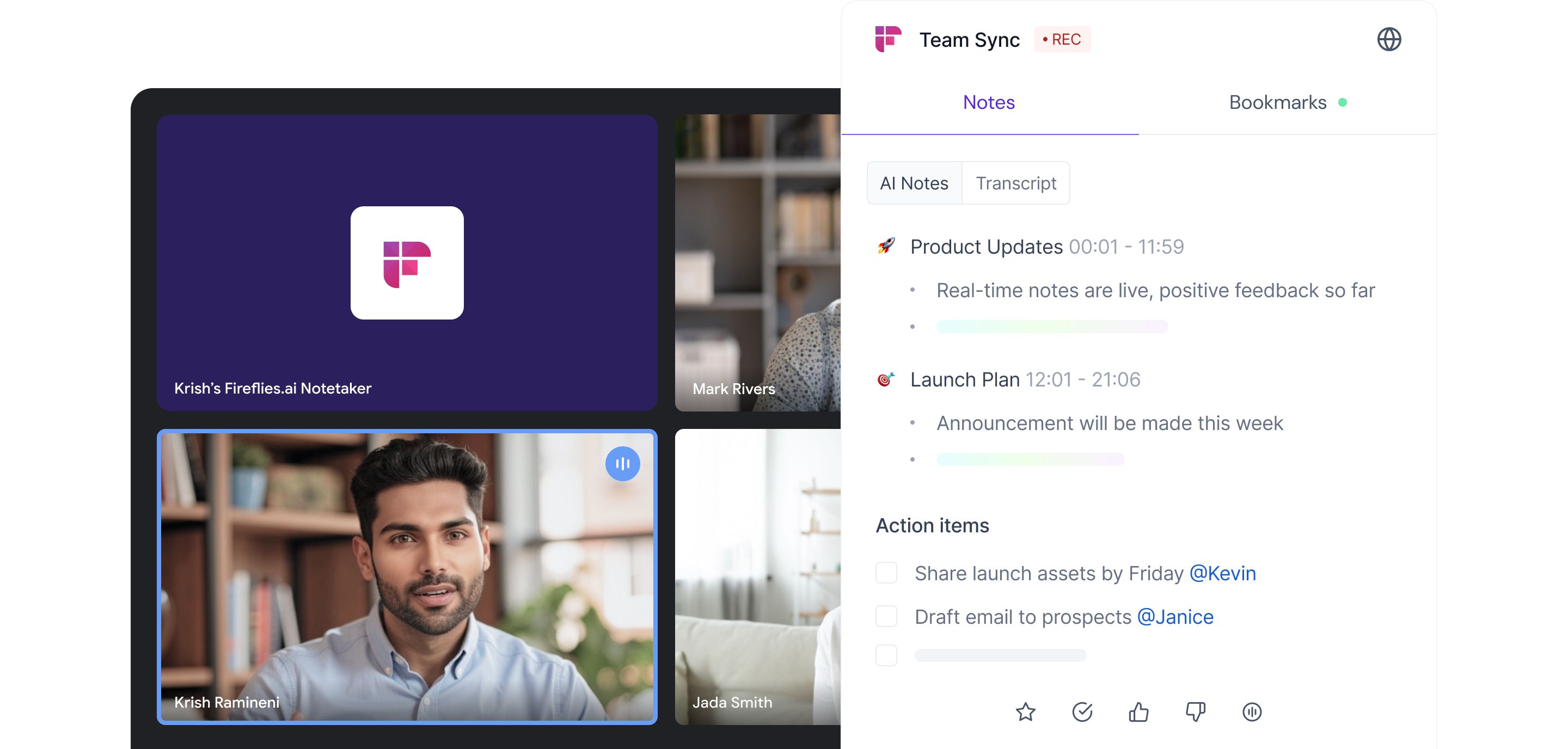 Real-Time Meeting Notes, Action Items & Transcripts | Fireflies.ai